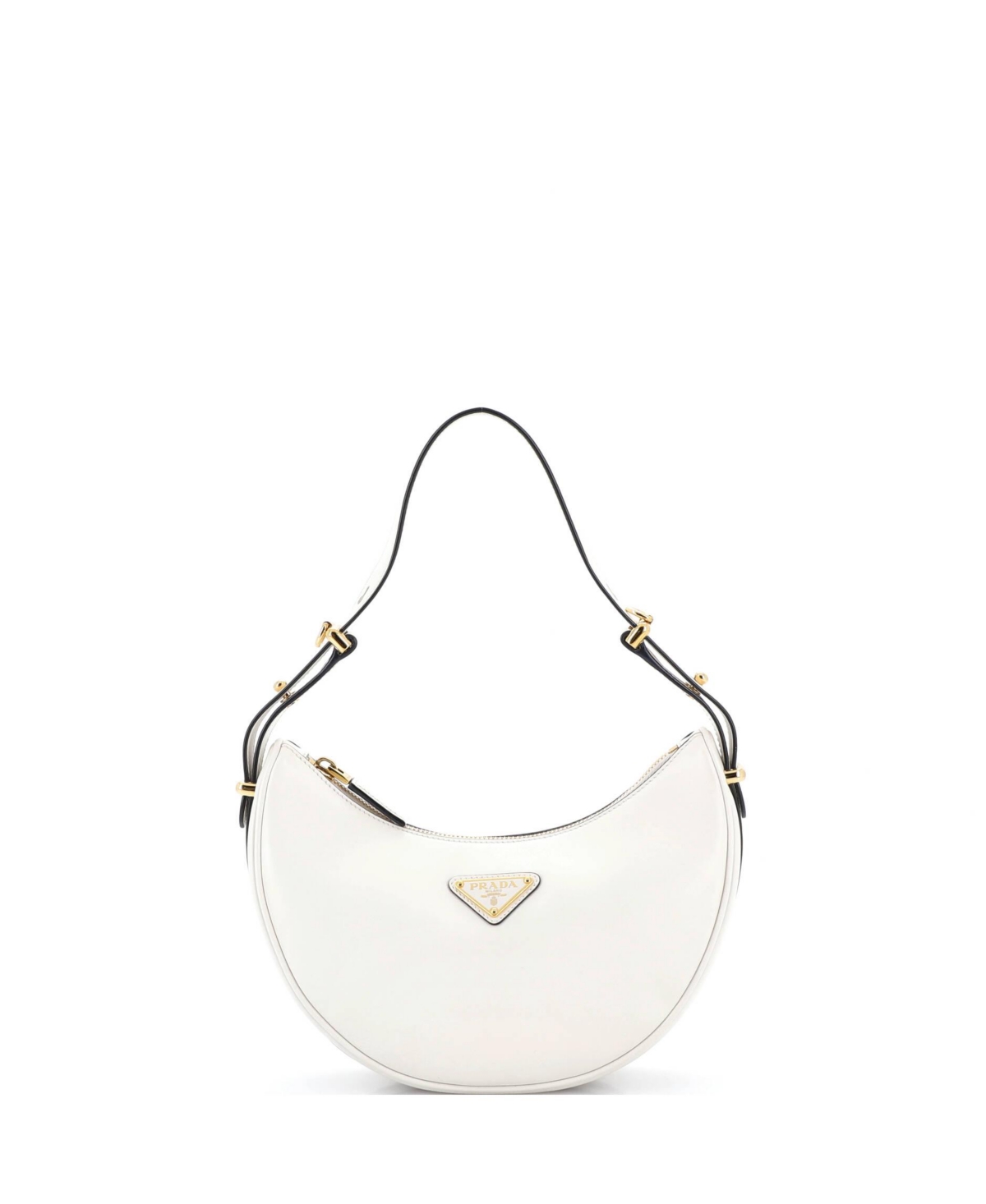 Click here for Pre-Owned Prada Small Arque Half Moon Hobo Leather... prices