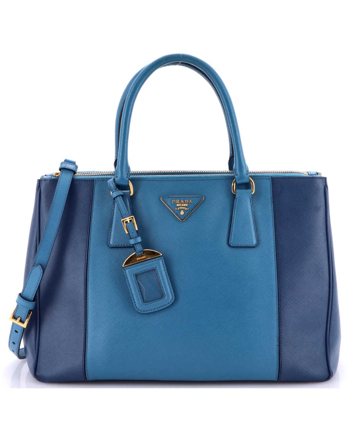 Click here for Pre-Owned Prada Medium Bicolor Double Zip Lux Tote... prices