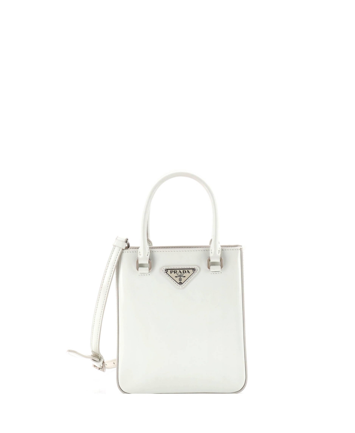 Click here for Pre-Owned Prada Small Convertible Tote Brushed Lea... prices