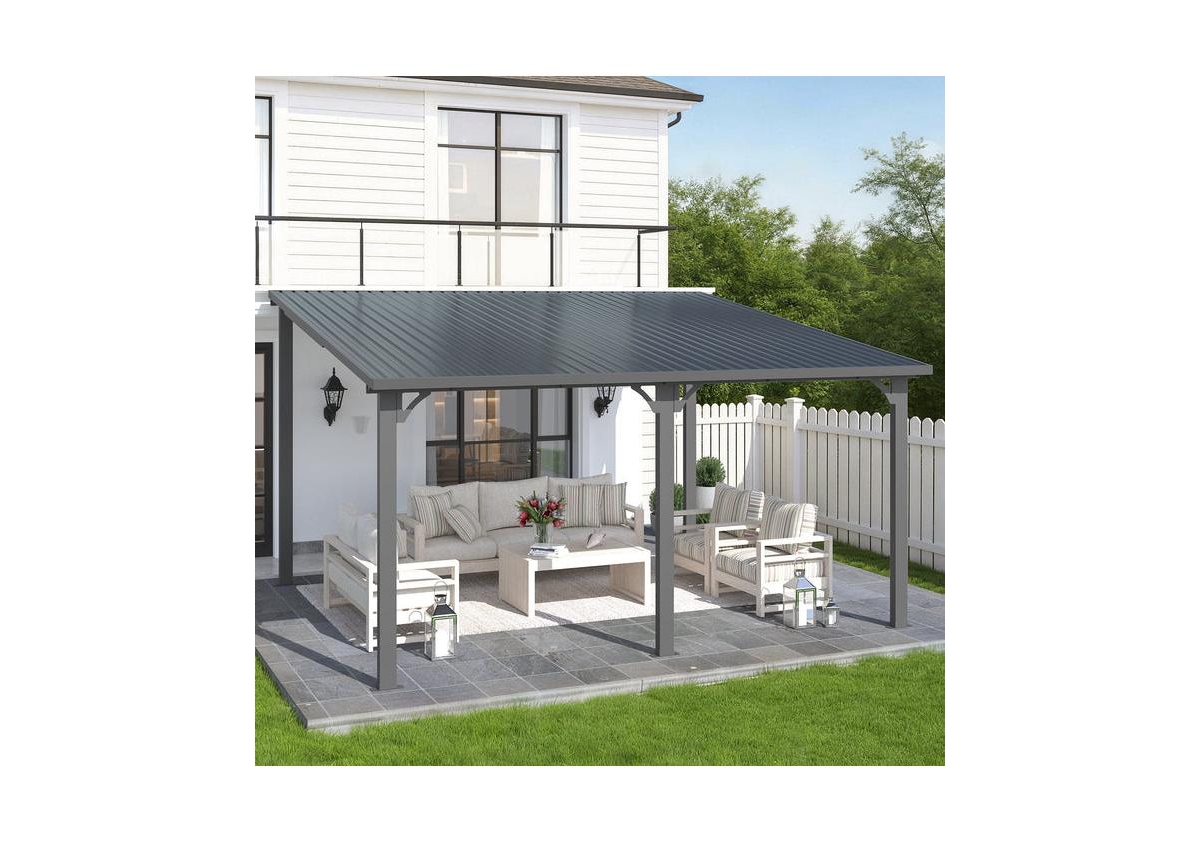Click here for Aecojoy 14 x 12 Hardtop Gazebo Outdoor Pergola Lea... prices