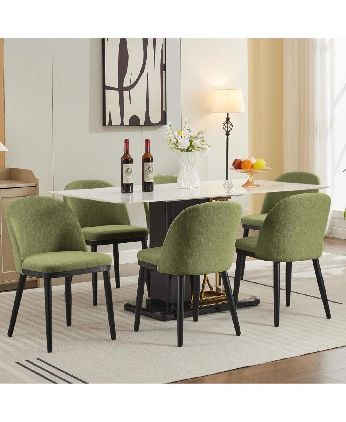 Click here for gaomon Wooden Dining Chairs Set of 6 Modern Fabric... prices