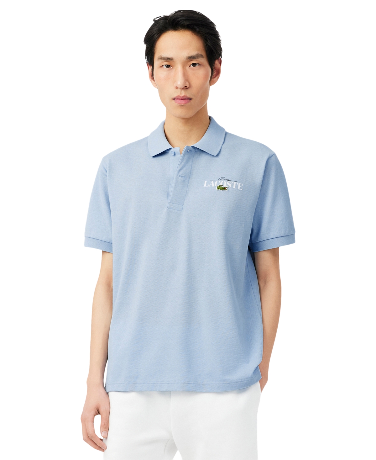Click here for Lacoste Mens Classic-Fit Printed Polo Shirt - Cham... prices