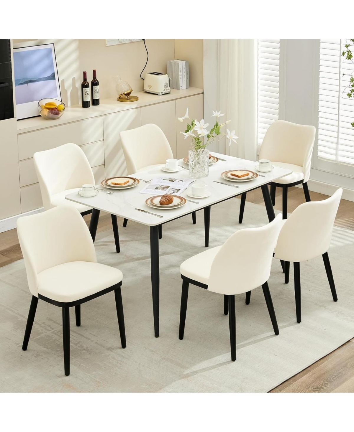 Click here for gaomon Velvet Dining Chairs Set of 6  Upholstered... prices