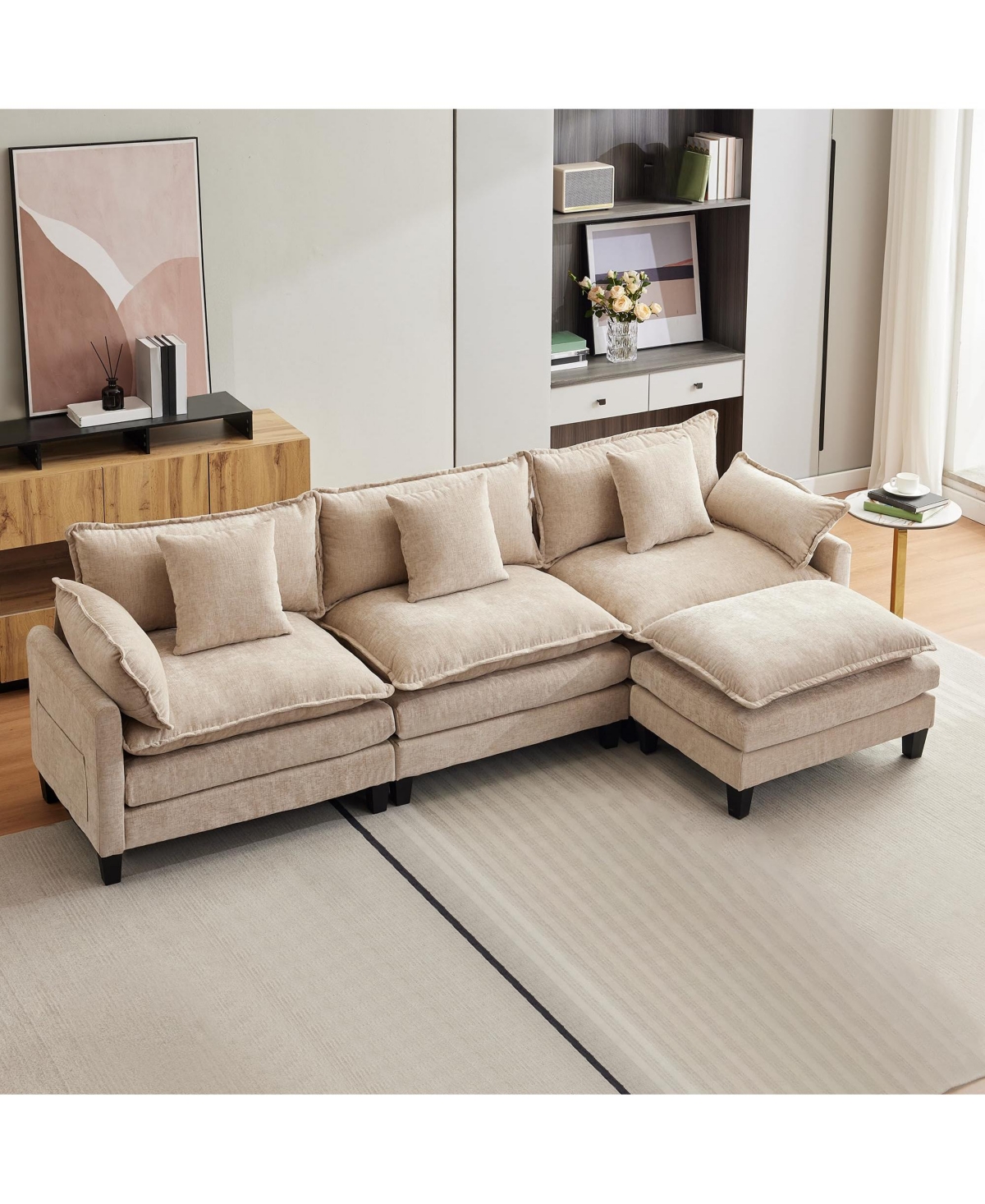Click here for gaomon 112" L-Shaped Modular Sectional Sofa... prices