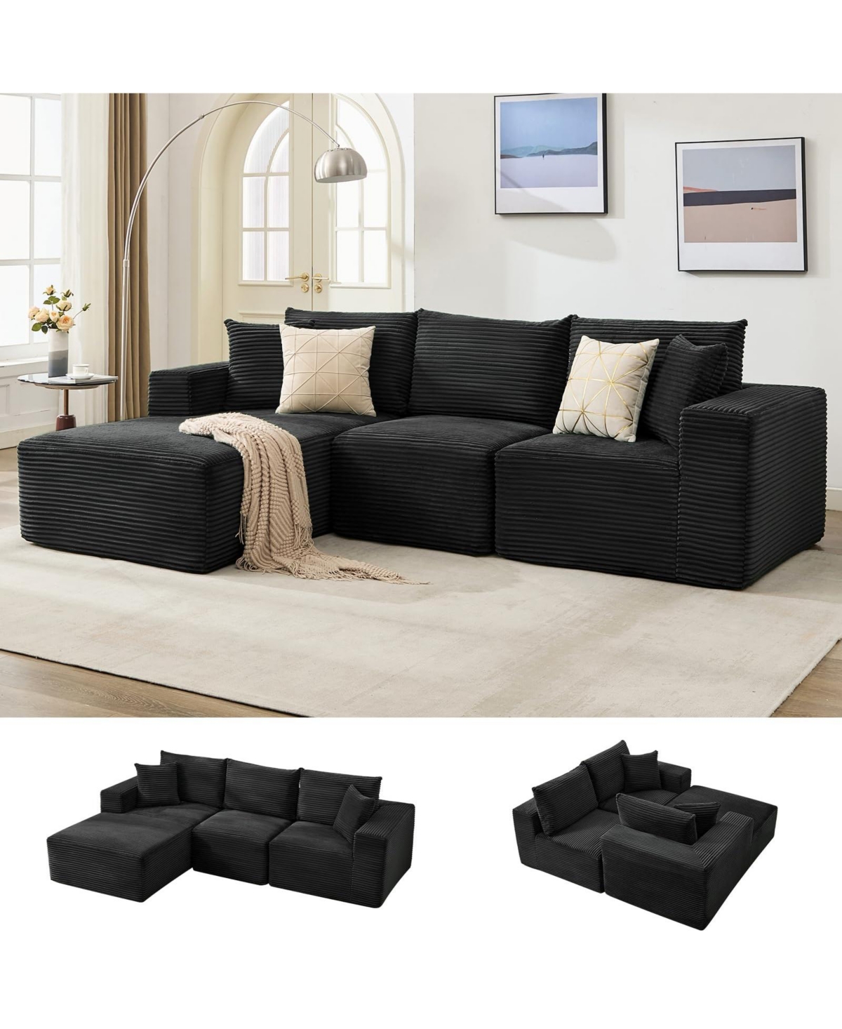 Click here for gaomon 108" Modular L-Shaped Cloud Couch  Rev... prices