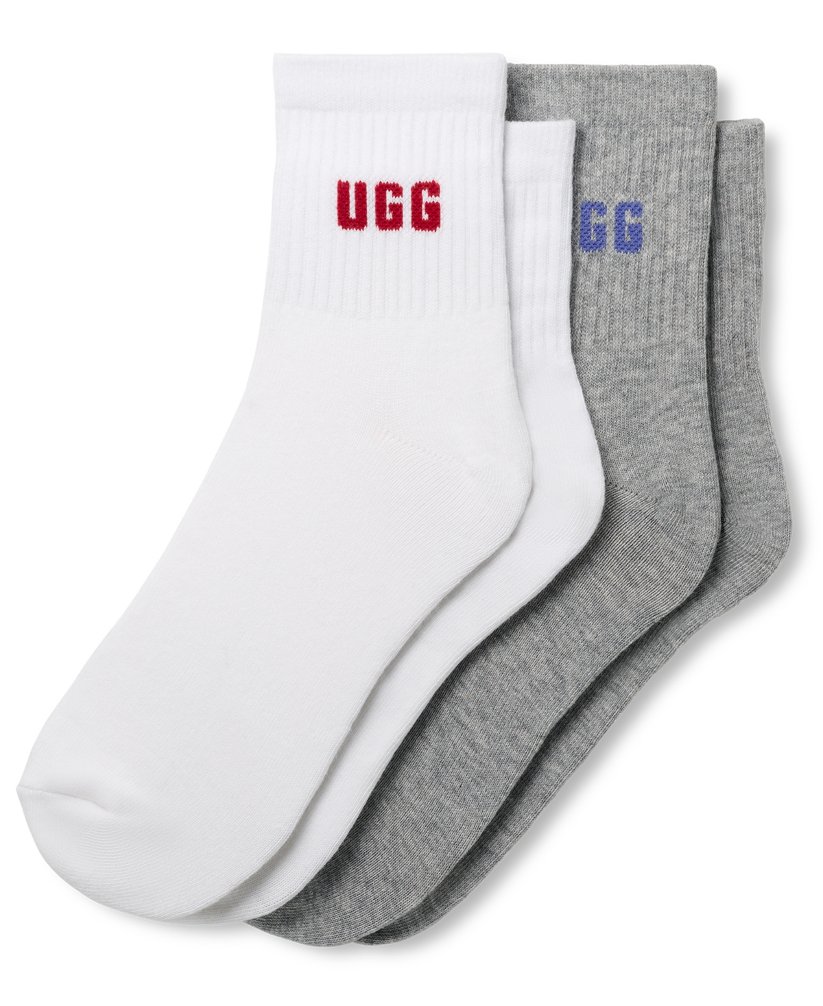 Click here for Ugg Womens 2-Pack Quinlin Logo Quarter Socks - Red... prices