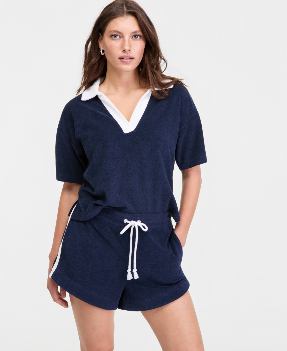 Click here for On 34th Womens Knit Terry Polo Top  Macys Exclusiv... prices