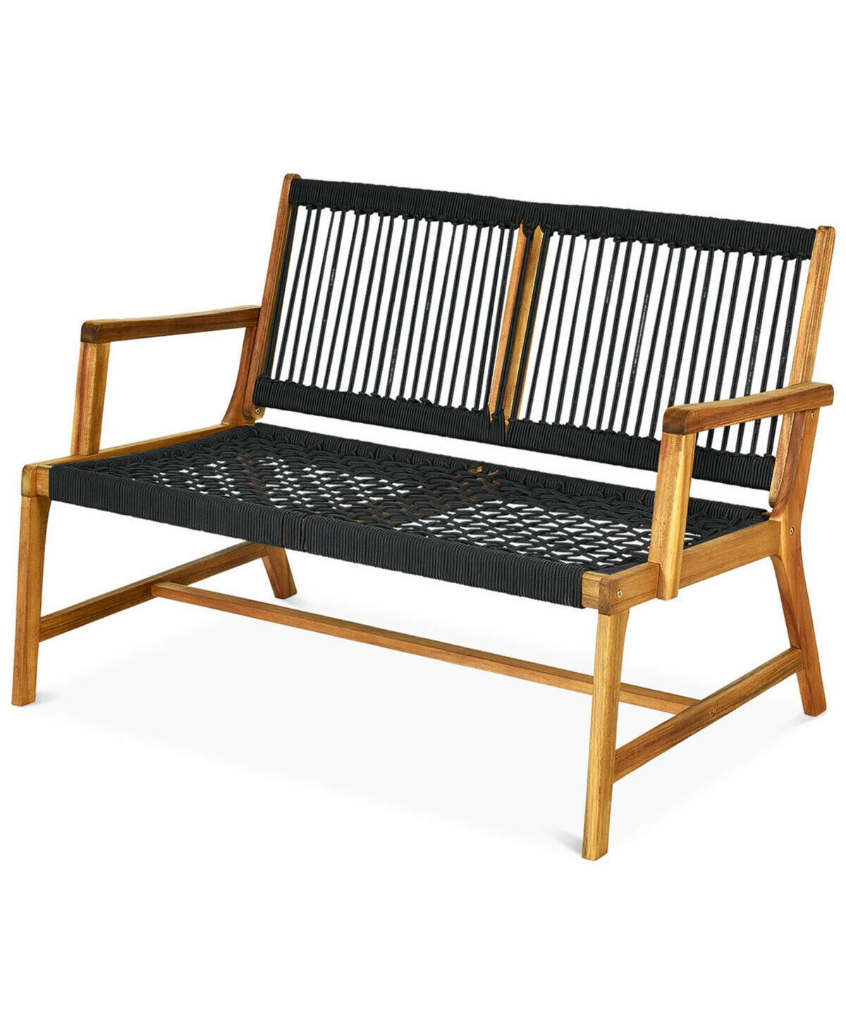 Click here for Gymax Wooden Rope Bench Loveseat Patio Garden Outd... prices