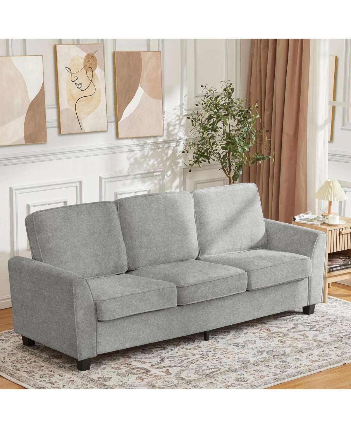 Click here for gaomon 83" Oversized Chenille 3-Seater Sofa... prices