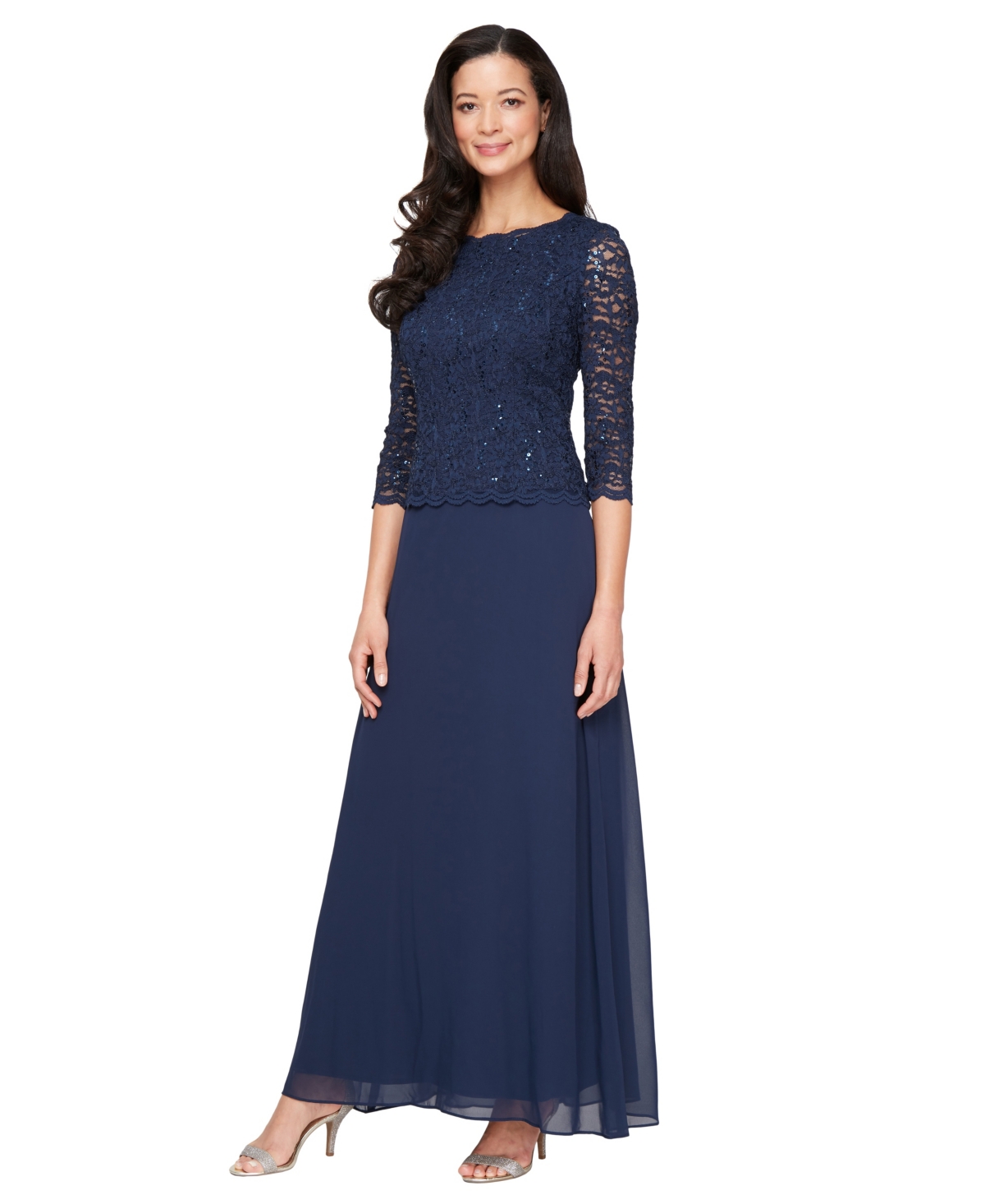 Click here for Alex Evenings Womens Sequin Embellished Lace Top G... prices