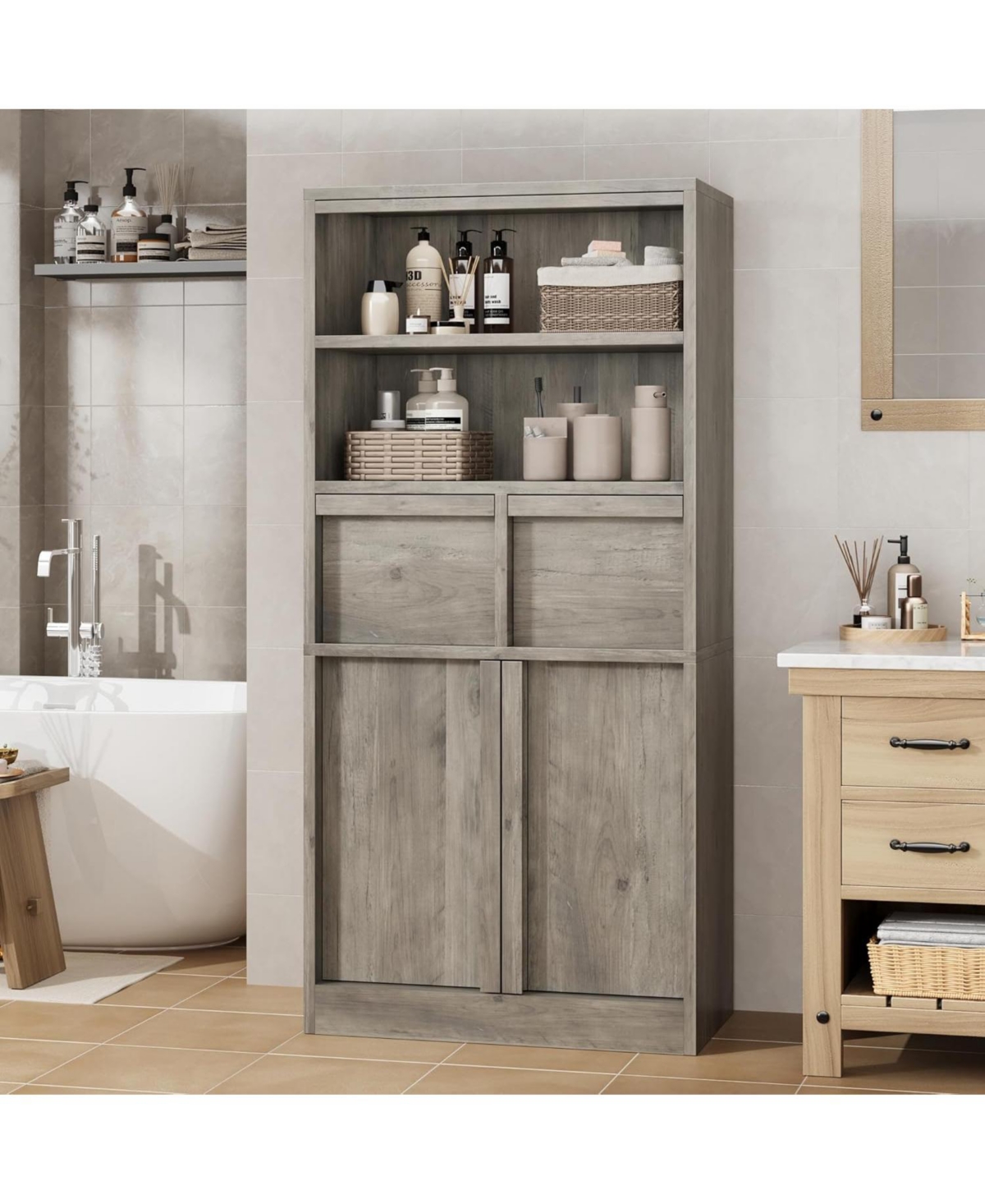 Click here for gaomon Tall Bathroom Cabinet  Floor Storage Cabine... prices