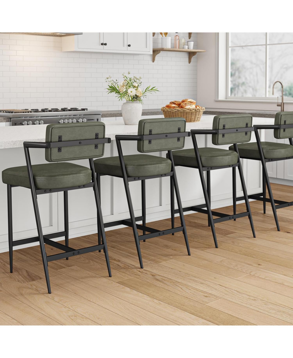 Click here for gaomon Bar Stools Set of 4 with Armrests  Counter... prices