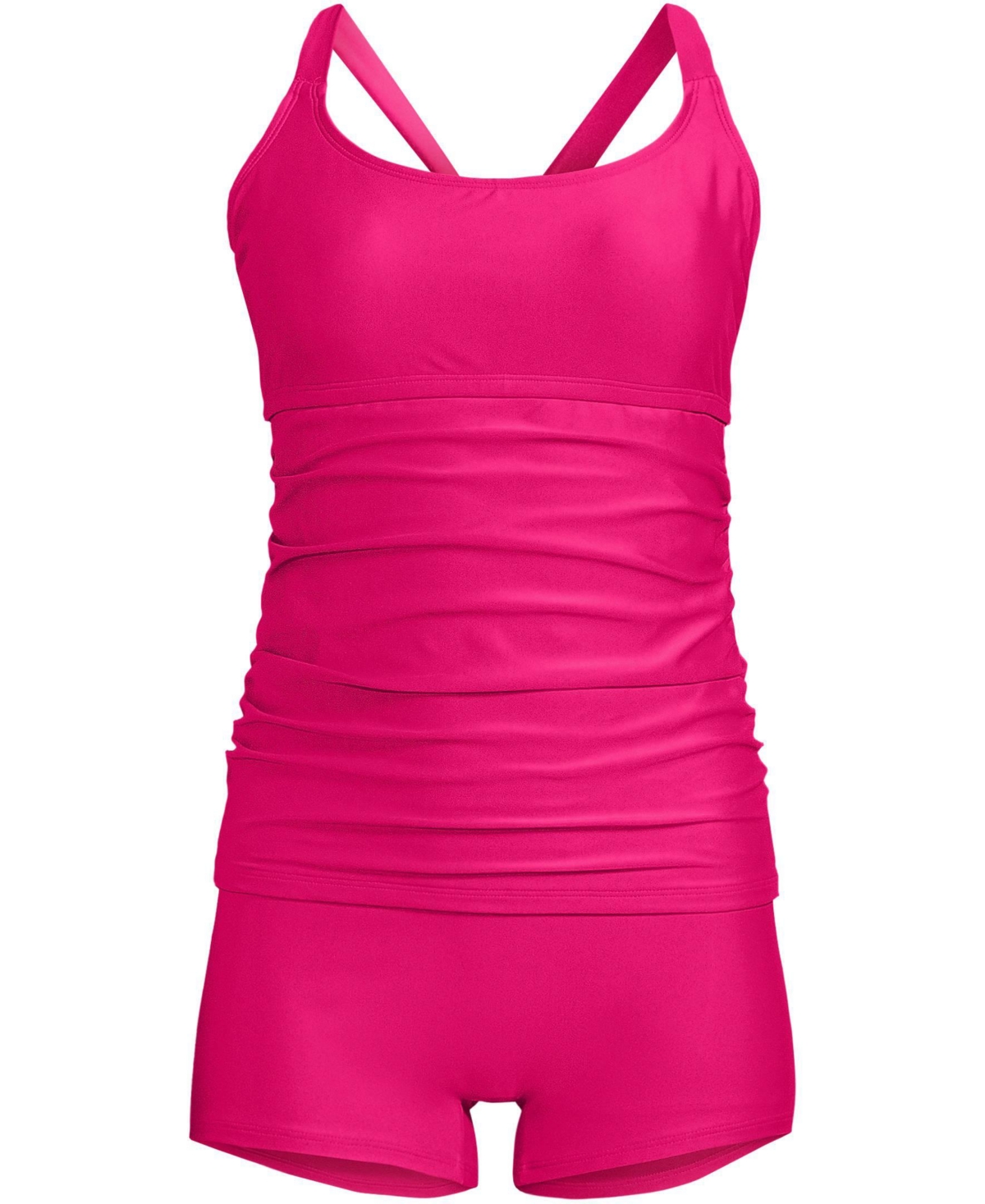 Click here for Lands End Womens Essential Tie Back Ruched Tankini... prices