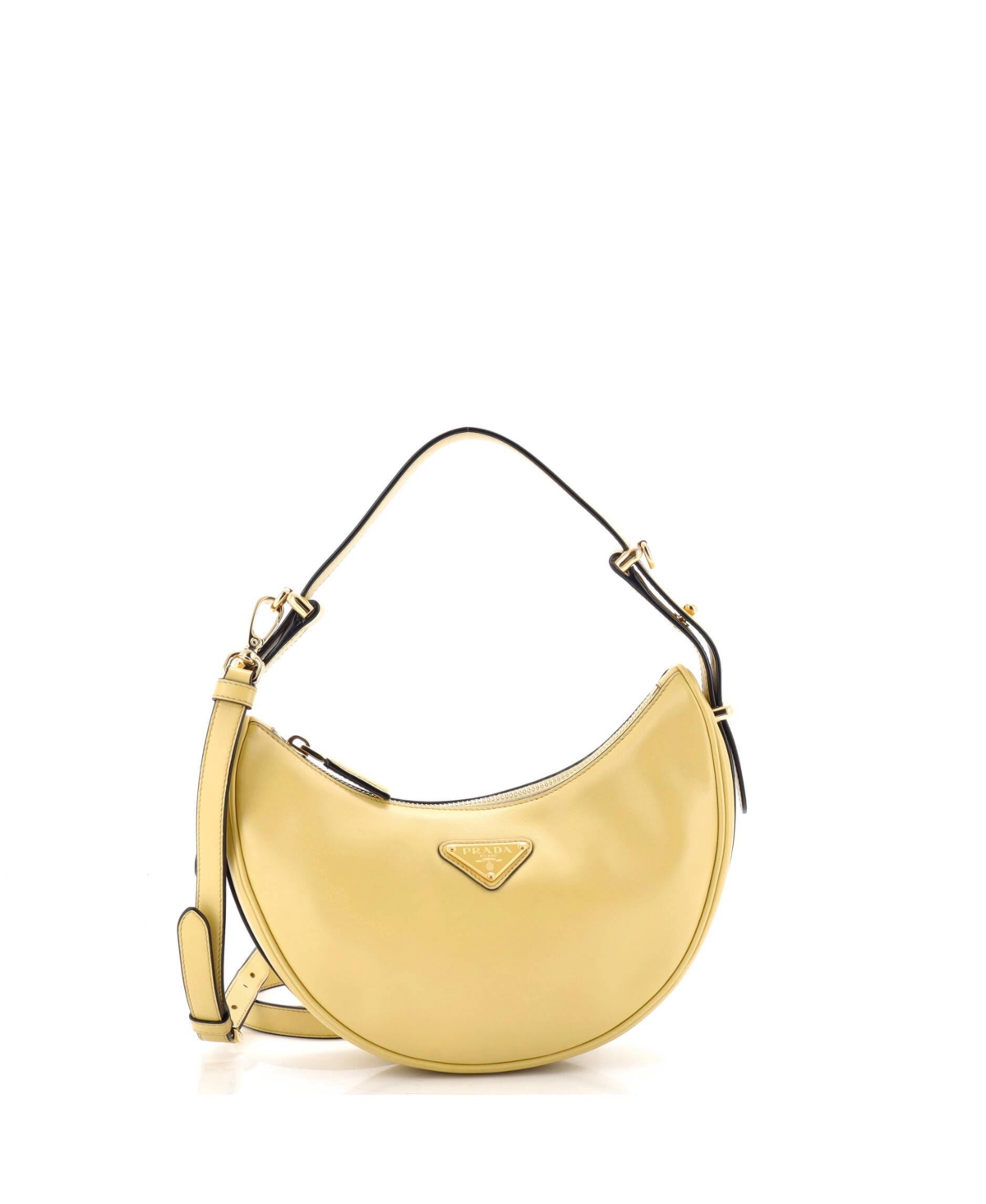 Click here for Pre-Owned Prada Small Arque Half Moon Hobo Leather... prices