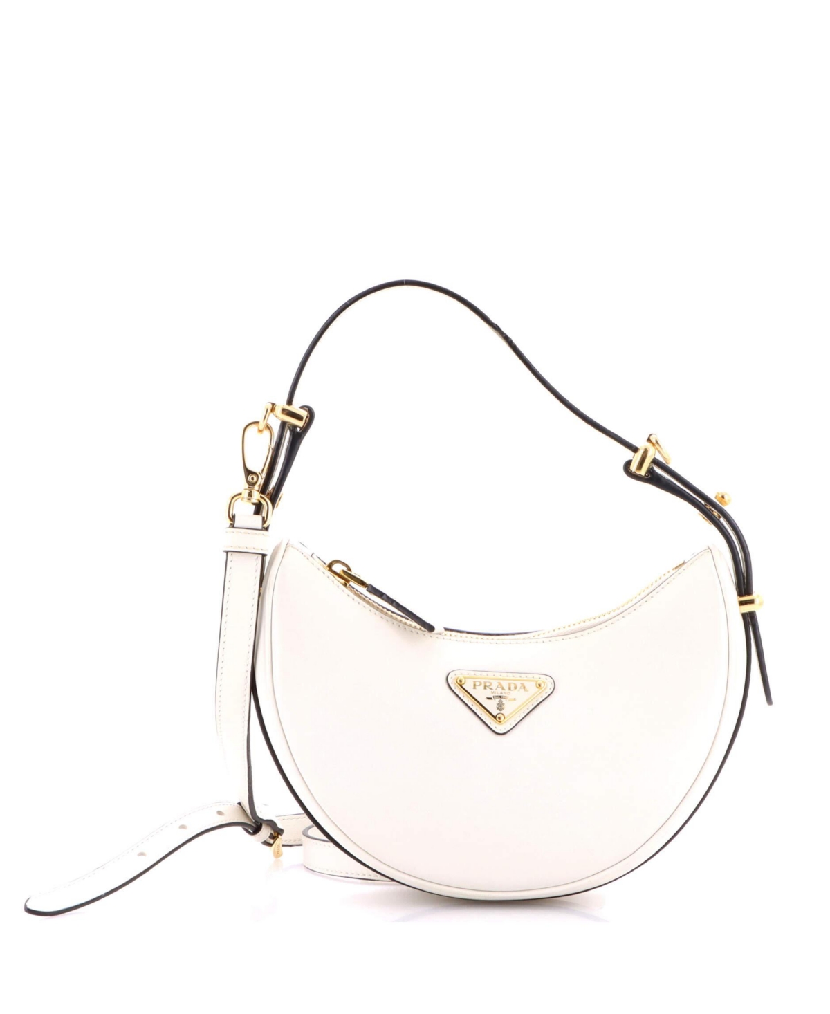 Click here for Pre-Owned Prada Mini Arque Half Moon Hobo Leather... prices