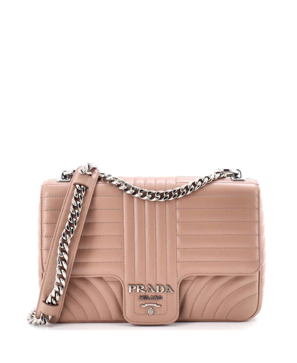 Click here for Pre-Owned Prada Large Chain Flap Shoulder Bag Diag... prices