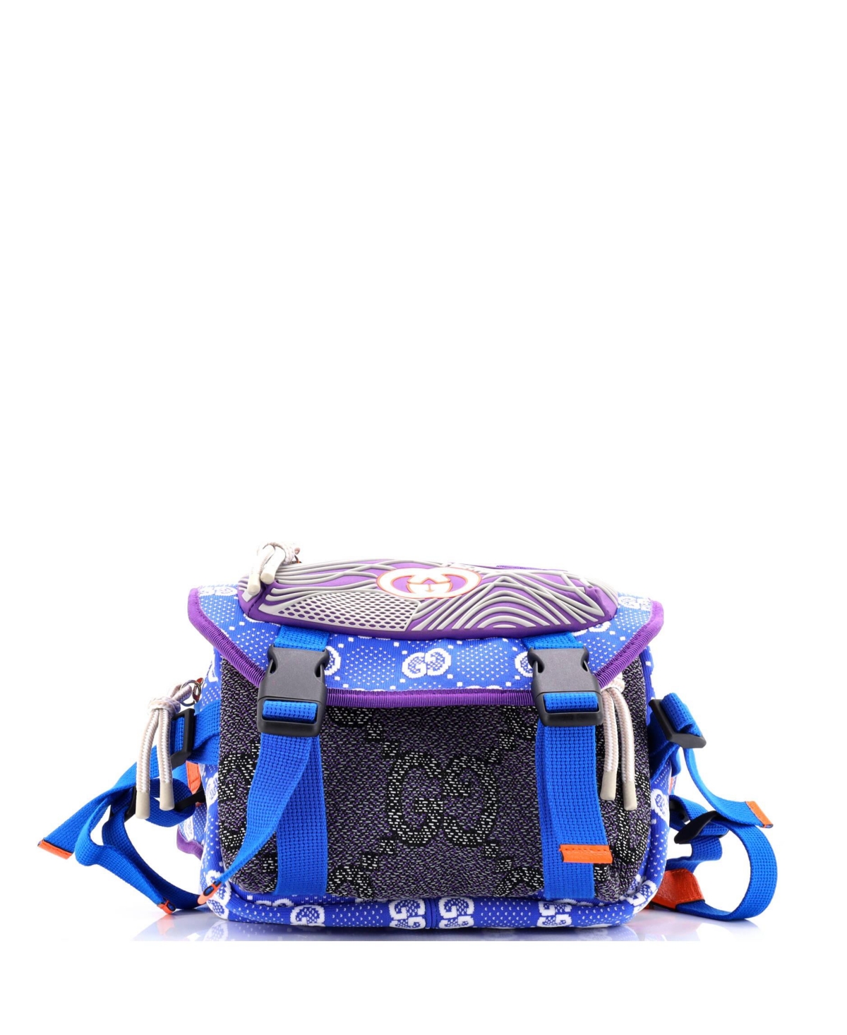 Click here for Pre-Owned Gucci Buckle Flap Chest Strap Backpack G... prices