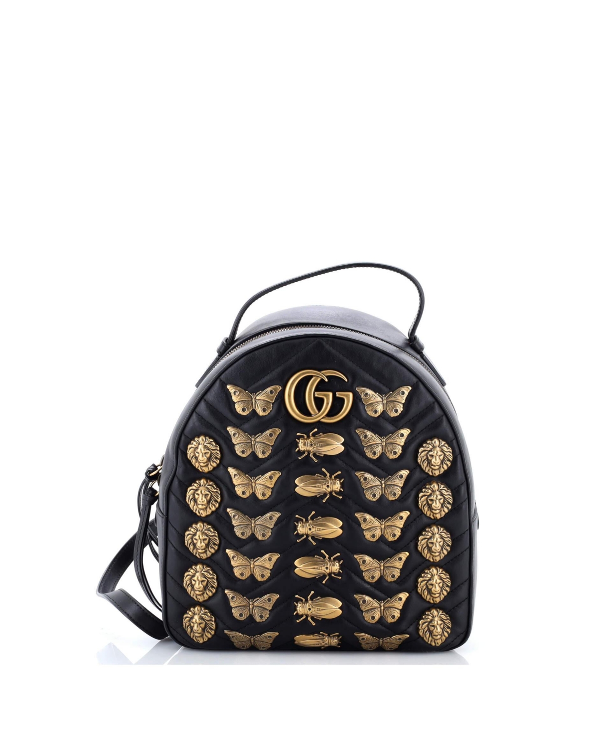 Click here for Pre-Owned Gucci Small Gg Marmont Backpack Embellis... prices