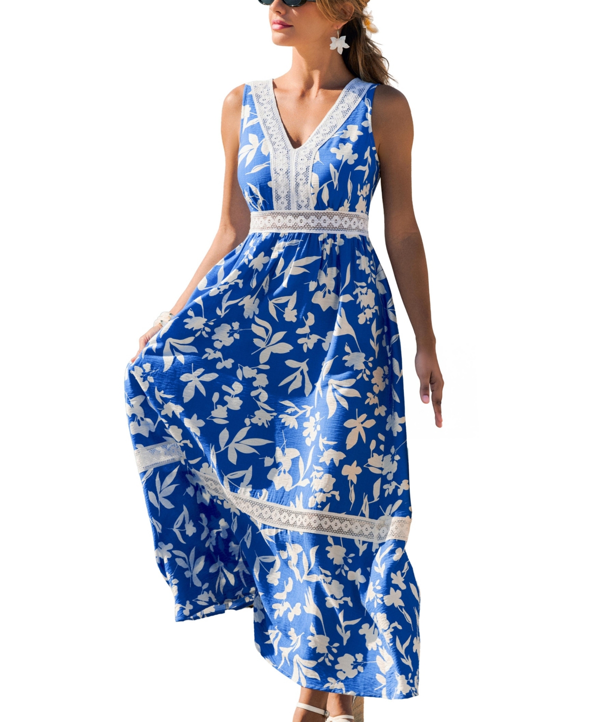 Click here for Cupshe Womens V-Neck Pull-On Unlined Beach Dress -... prices