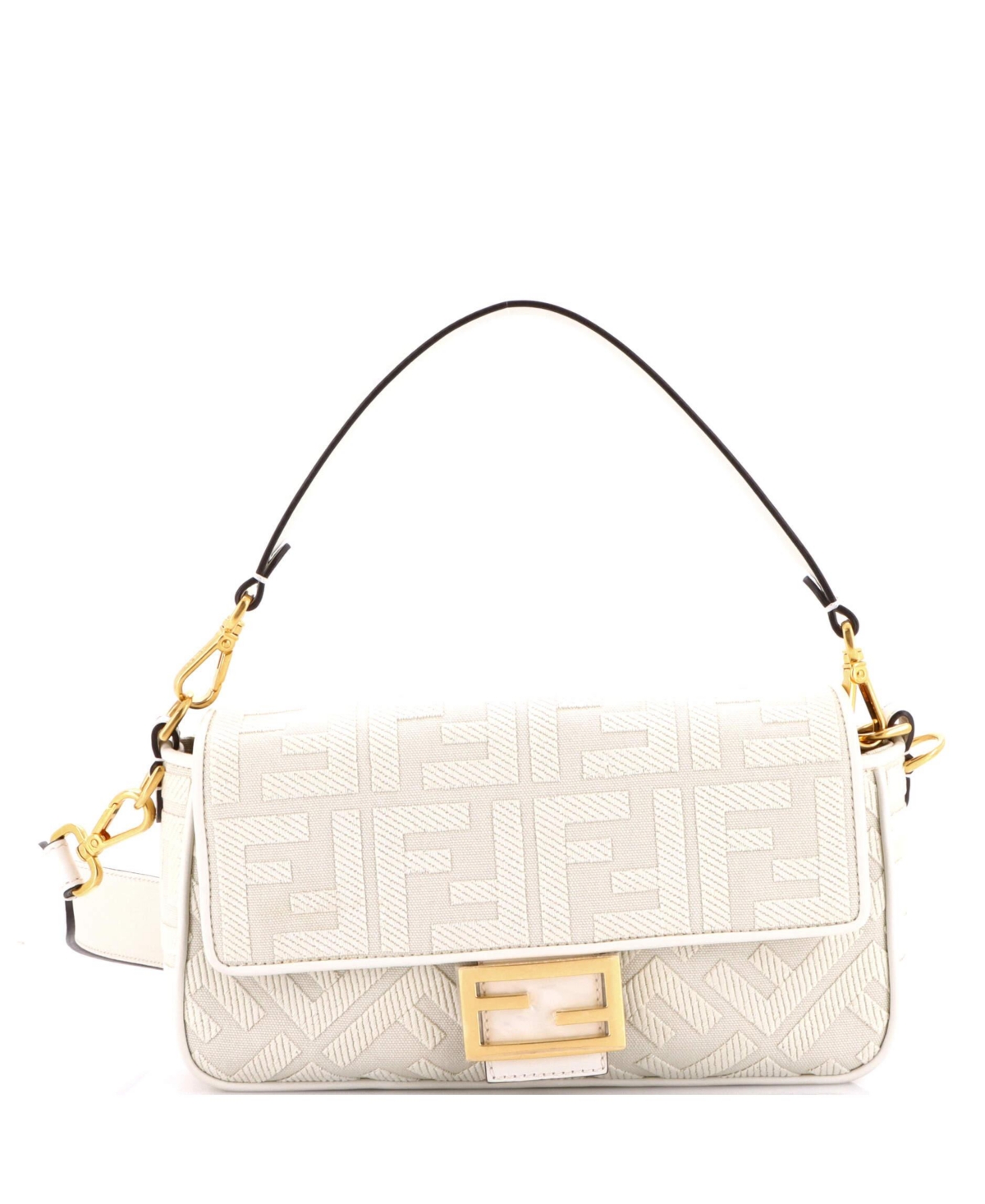 Click here for Pre-Owned Fendi Medium Baguette Nm Bag Zucca Embro... prices