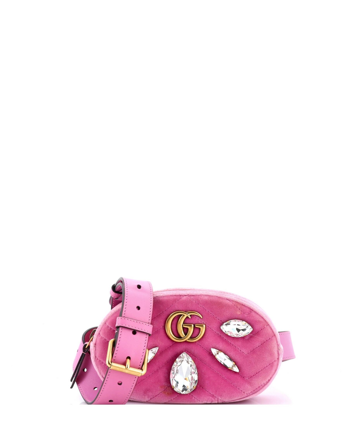 Click here for Pre-Owned Gucci Gg Marmont Belt Bag Embellished Ma... prices