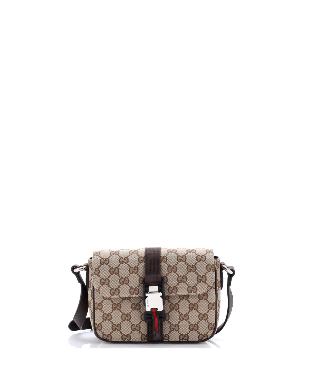 Click here for Pre-Owned Gucci Mini Buckle Flap Crossbody Bag Gg... prices