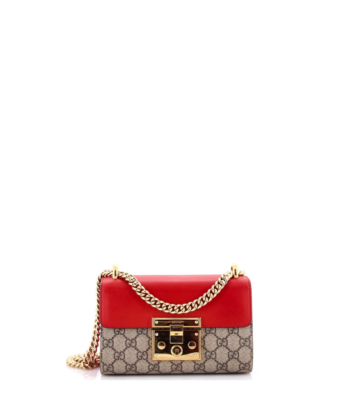 Click here for Pre-Owned Gucci Small Padlock Shoulder Bag Gg Coat... prices