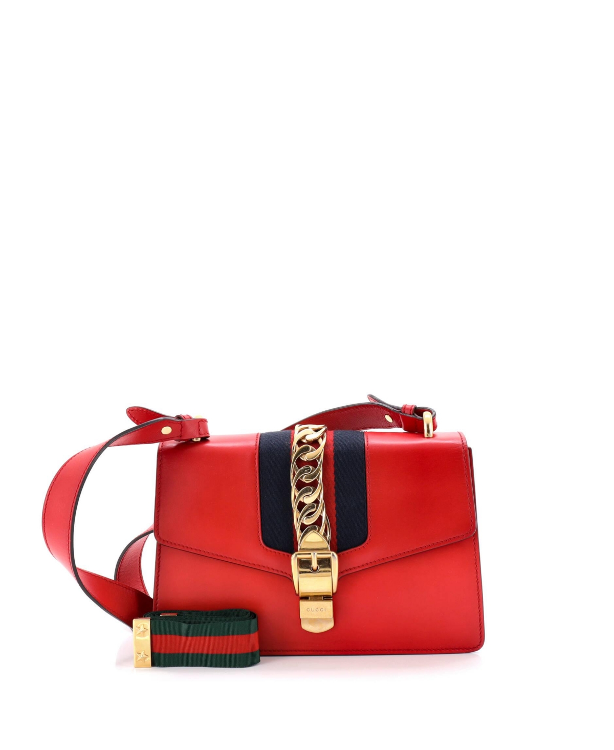 Click here for Pre-Owned Gucci Small Sylvie Shoulder Bag Leather... prices
