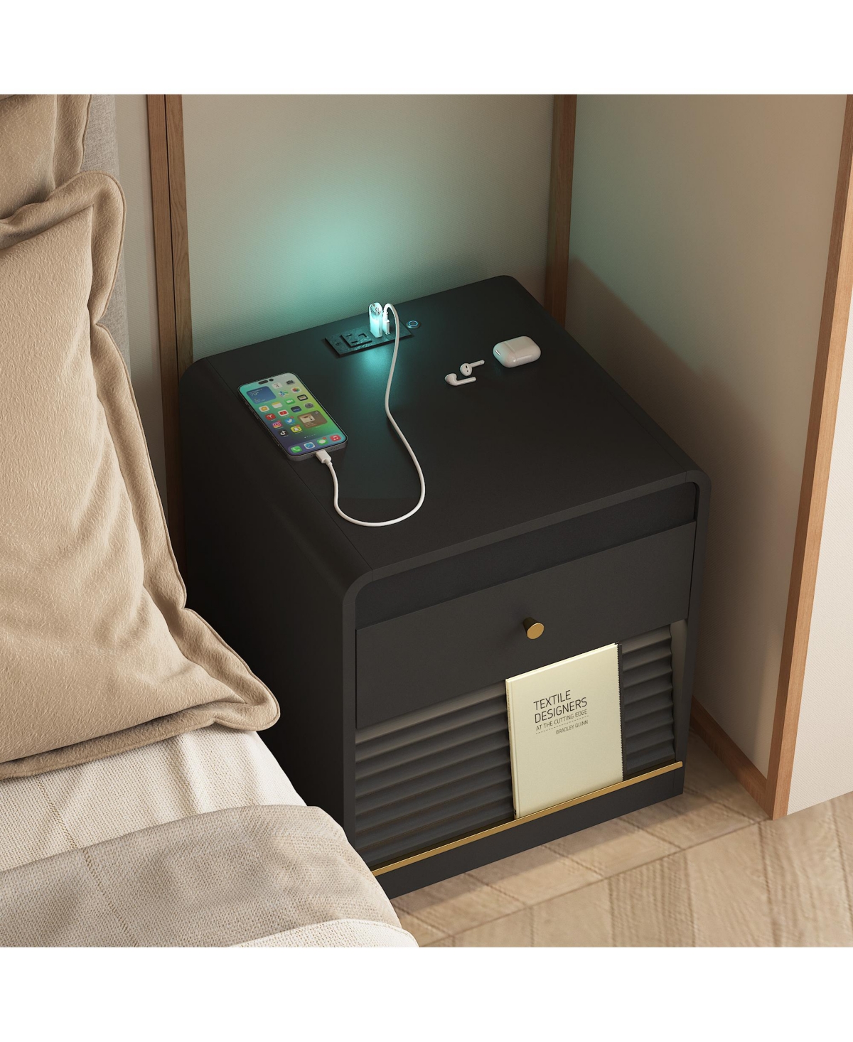 Click here for Rainsken Nightstand with Charging Station  Smart N... prices