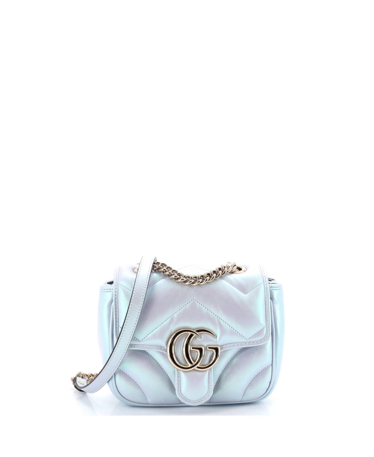 Click here for Pre-Owned Gucci Mini Gg Marmont Square Flap Bag Ch... prices
