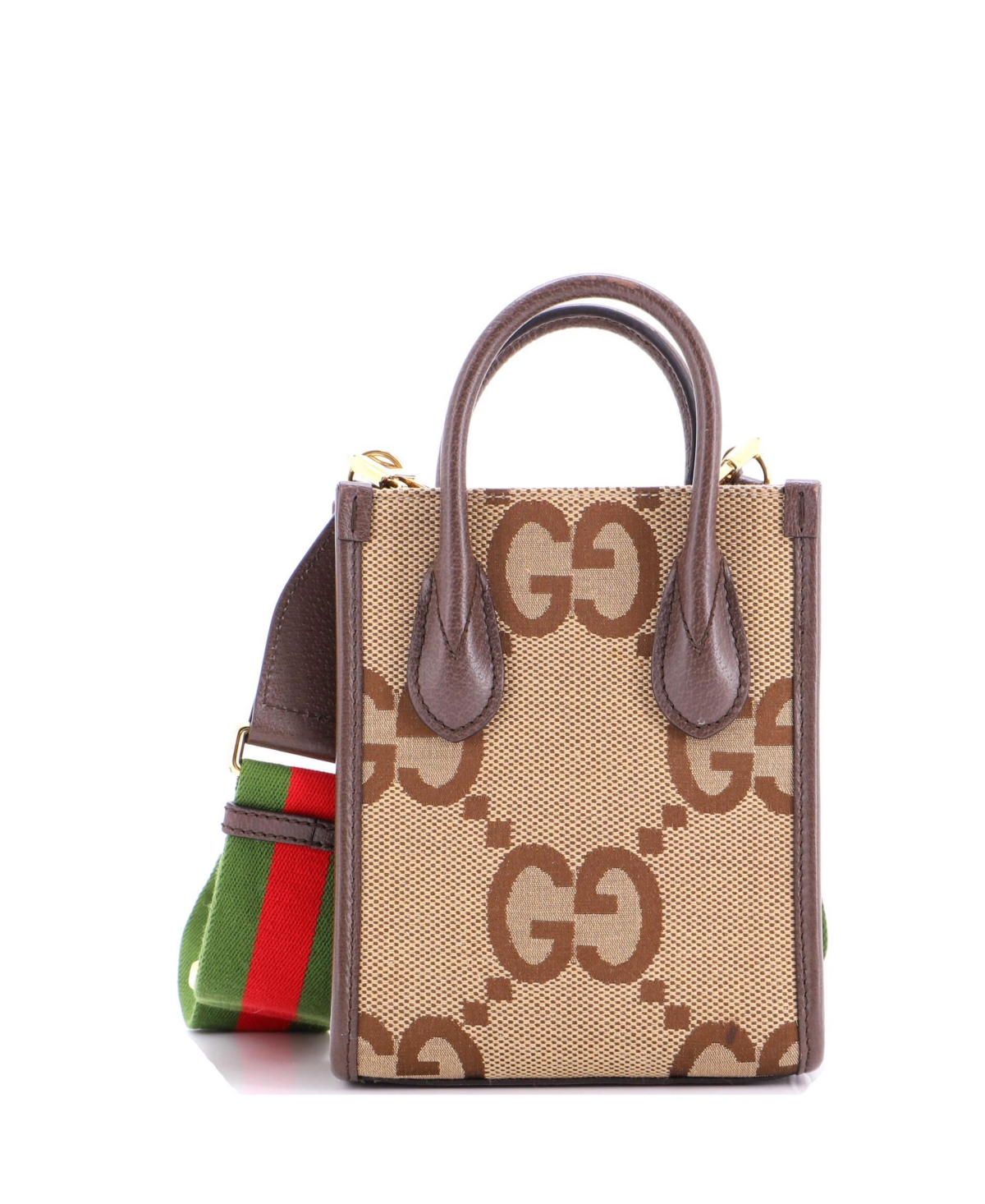 Click here for Pre-Owned Gucci Mini Vertical Tote Jumbo Gg Canvas... prices