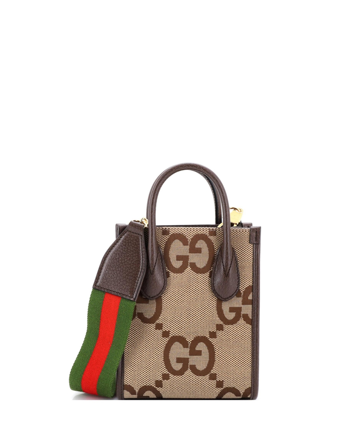 Click here for Pre-Owned Gucci Mini Vertical Tote Jumbo Gg Canvas... prices