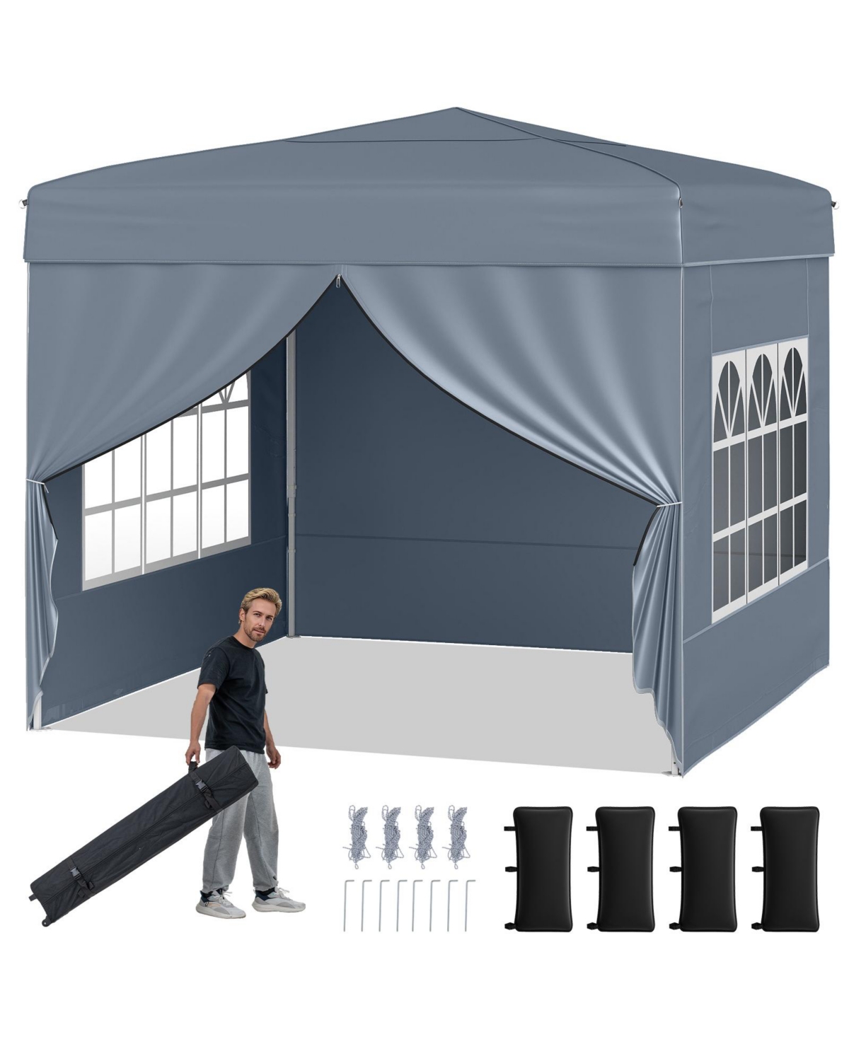 Click here for Gymax 10 X 10 Ft Pop up Canopy Tent w/ 4 Sidewalls... prices