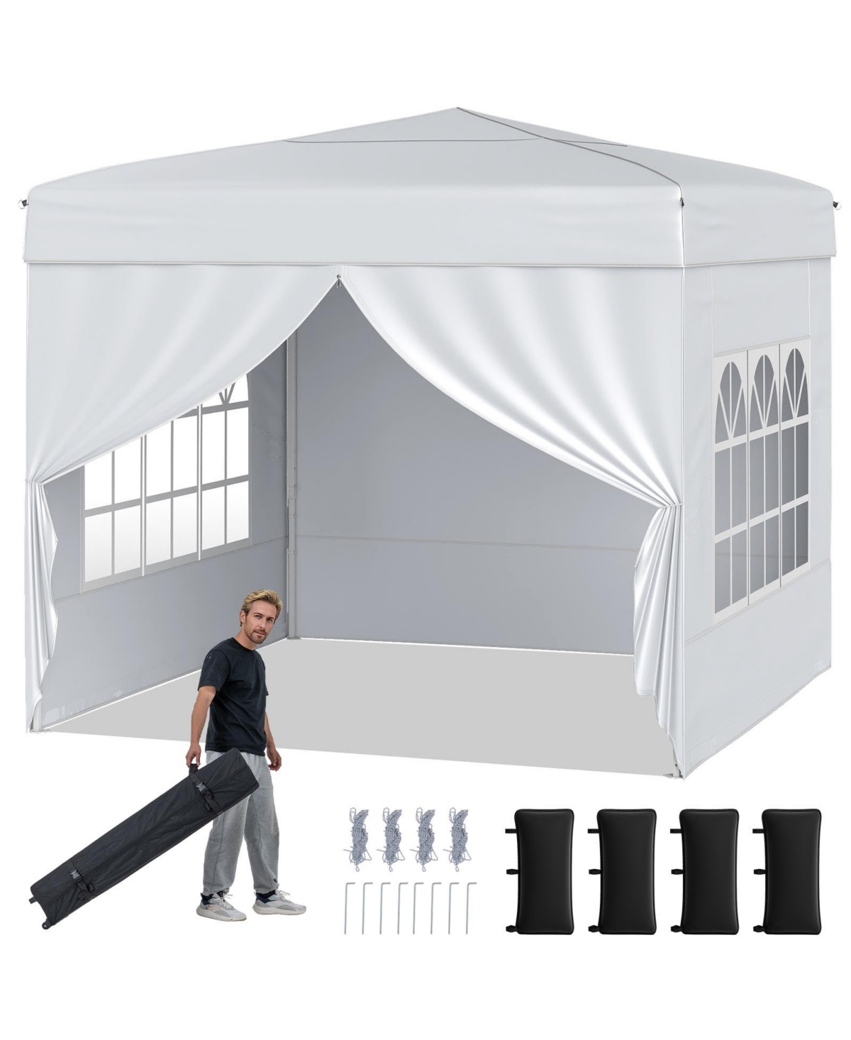 Click here for Gymax 10 X 10 Ft Pop up Canopy Tent w/ 4 Sidewalls... prices