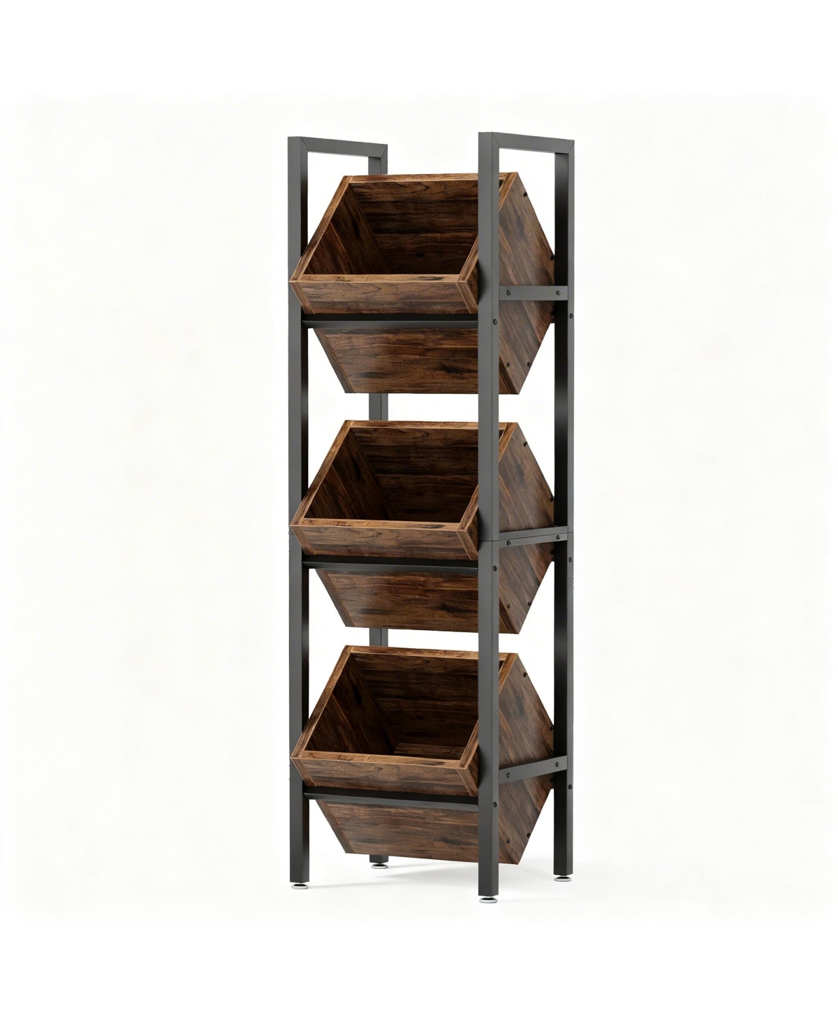 Click here for Yigii 3-Tier Basket Stand Wooden Storage shelf Kit... prices