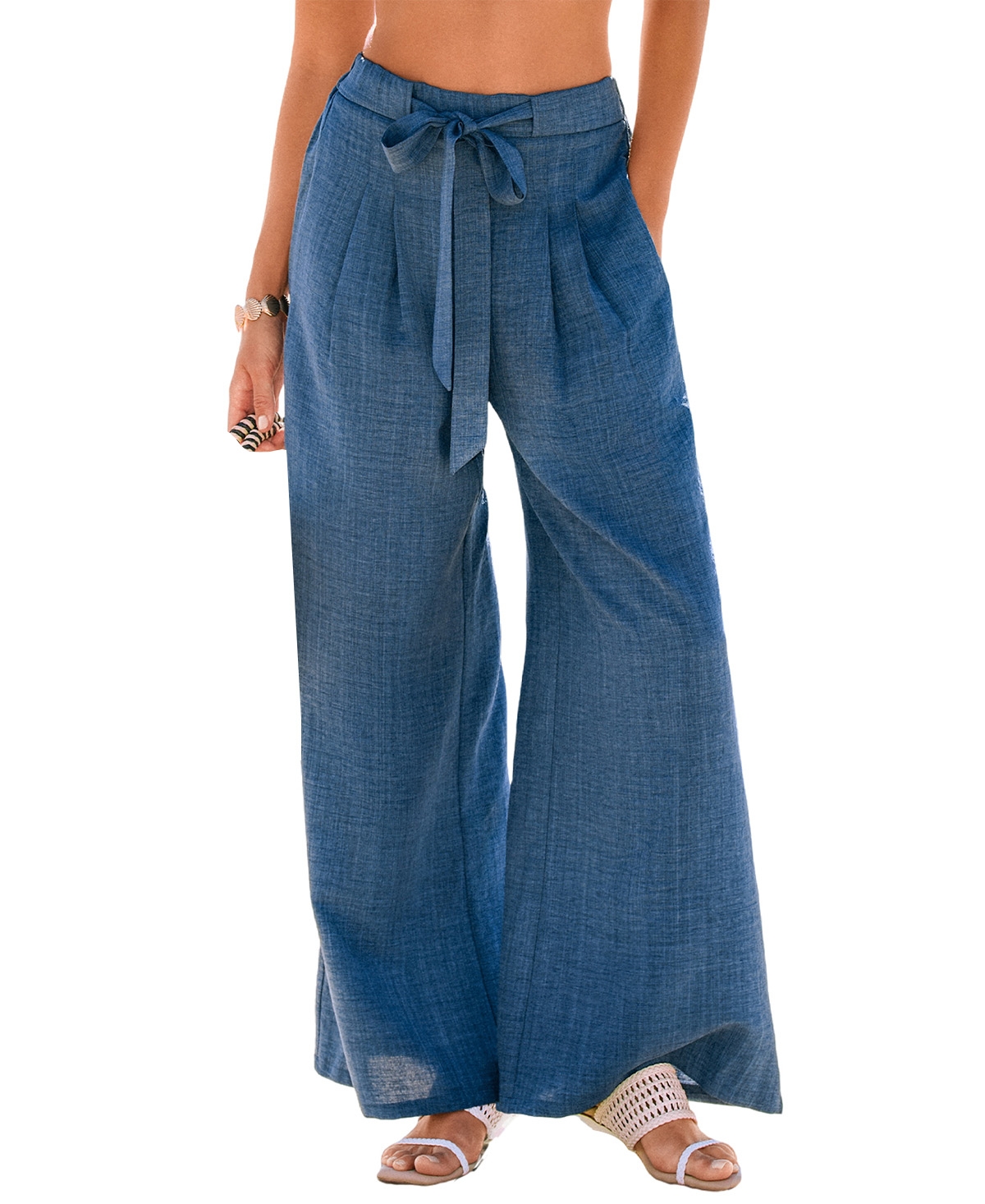 Click here for Cupshe Womens Malibu Girl Pants - Light/pastel blu... prices