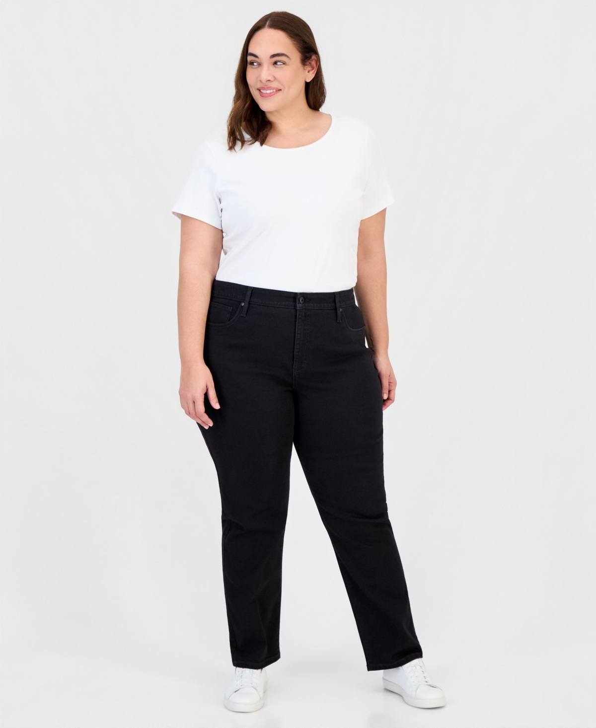 Click here for Style & Co Plus Size High-Rise Straight-Leg Jeans... prices