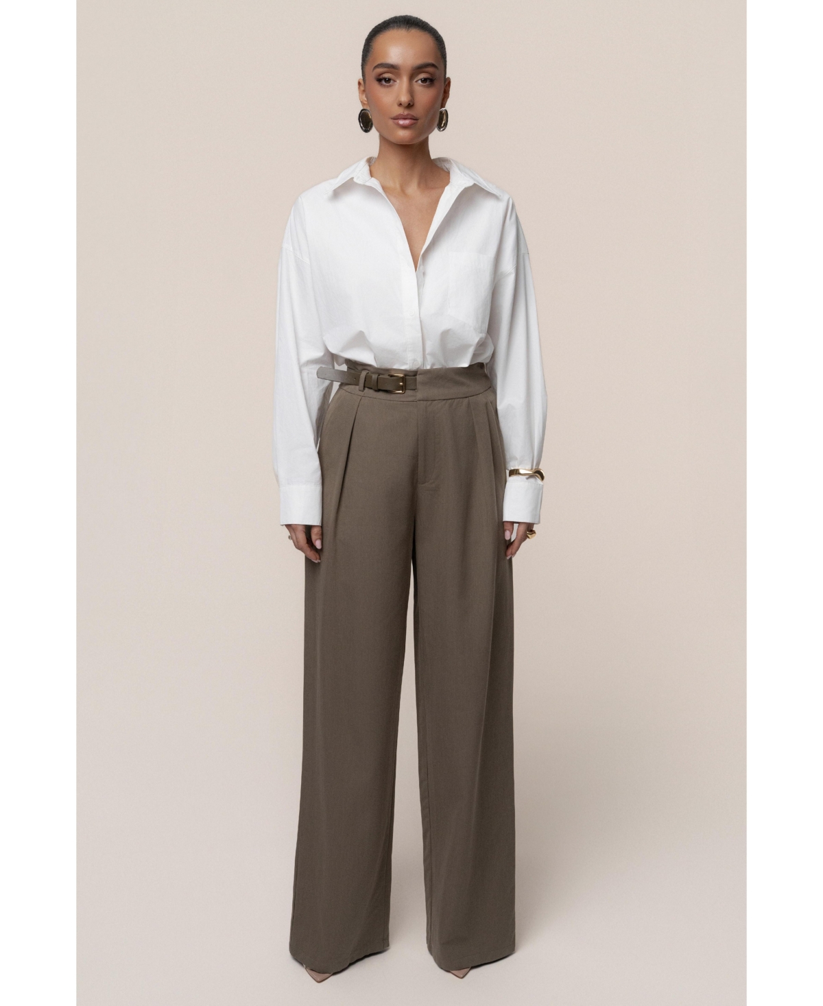 Click here for Jluxlabel Womens Everywhere Belted Trousers - Brow... prices