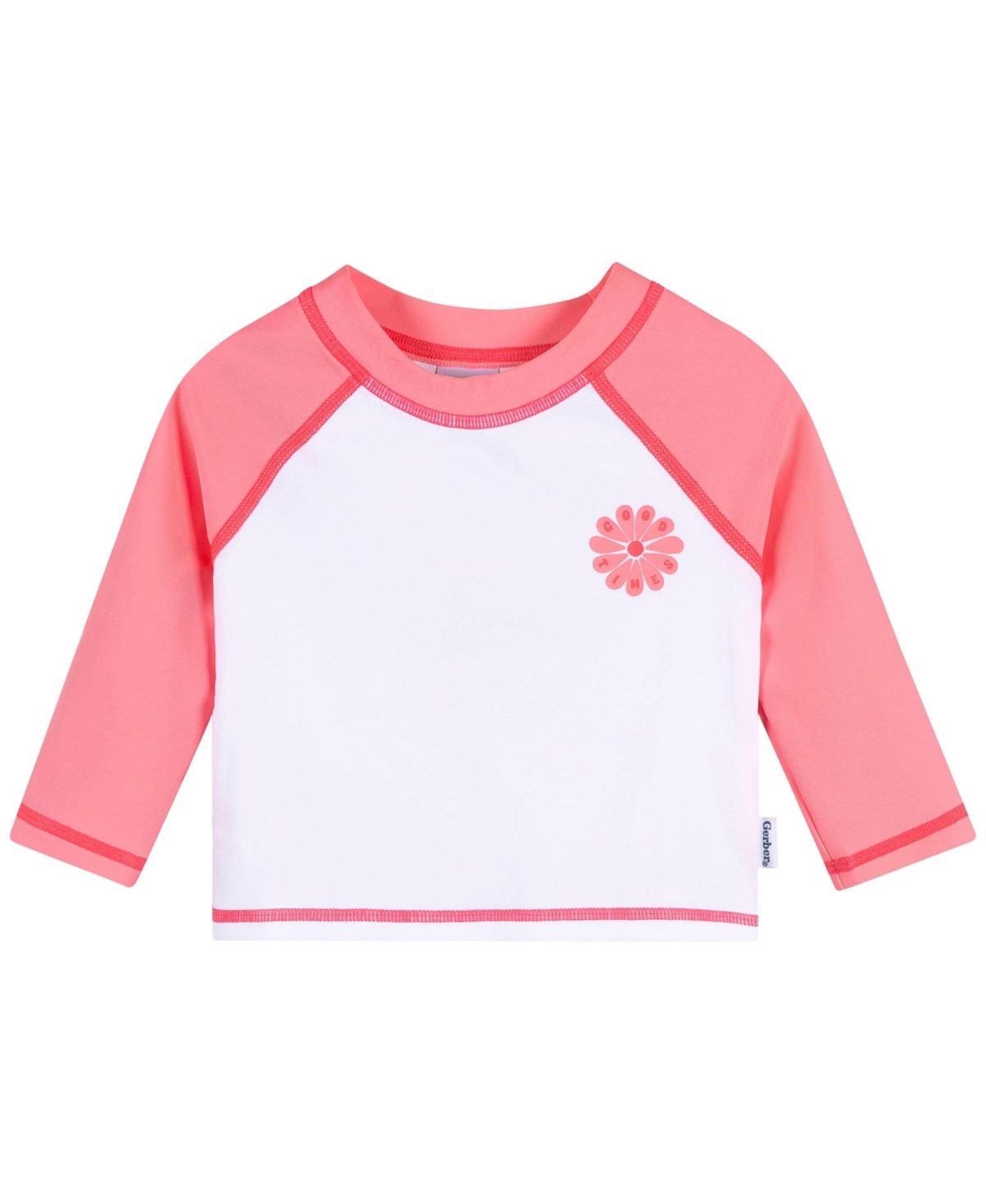 Click here for Gerber Toddler Rashguard Top - Pink/white prices
