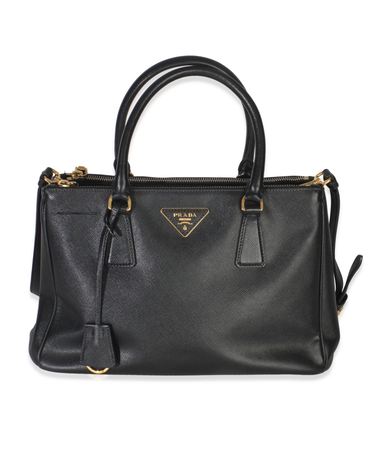 Click here for Pre-Owned Prada Black Saffiano Small Galleria Doub... prices