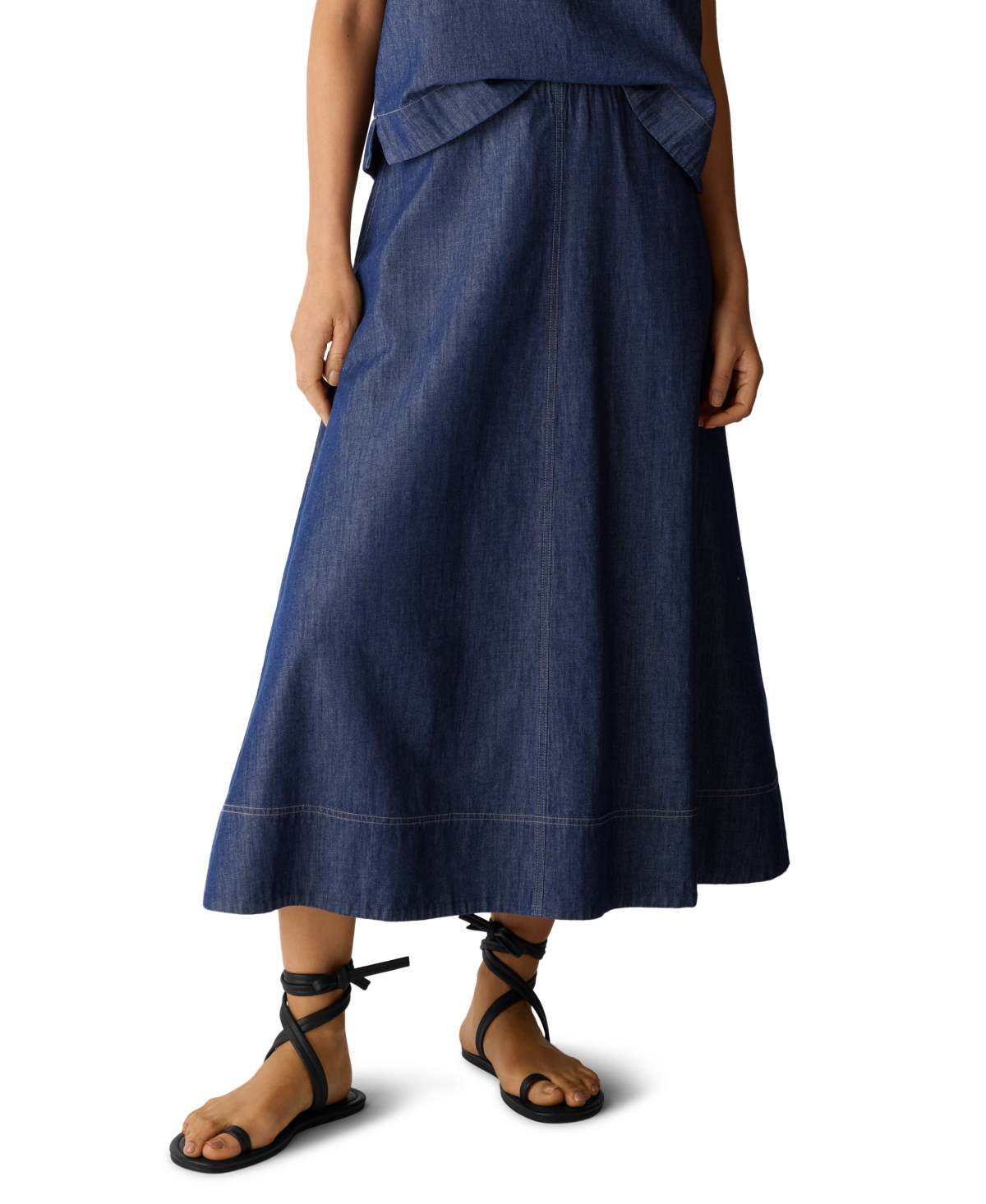 Click here for Eileen Fisher Womens Pull-On Full Skirt - Dark Ind... prices