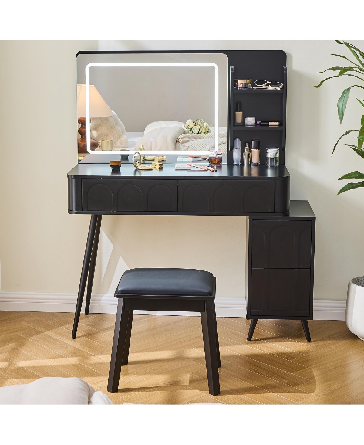 Click here for Rainsken Modern Makeup Vanity Desk - 4 Drawer Dres... prices