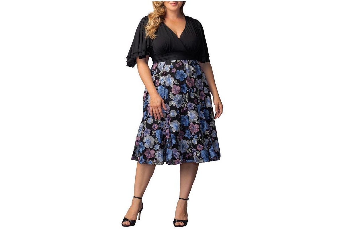 Click here for Kiyonna Plus Size Lillian Embroidered Mesh Midi Co... prices