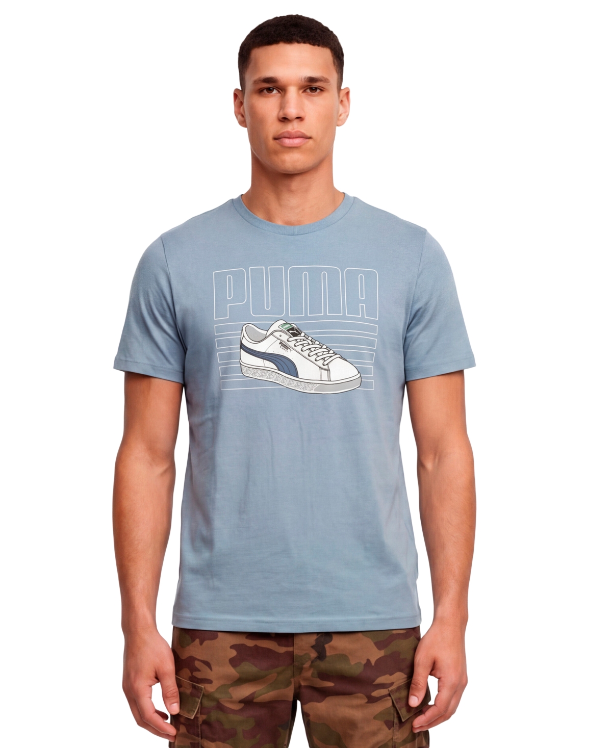 Click here for Puma Mens Sneaker Graphic T-Shirt - Cool Blue prices