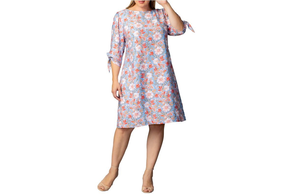 Click here for Kiyonna Plus Size Manhattan Shift Dress with Tie S... prices