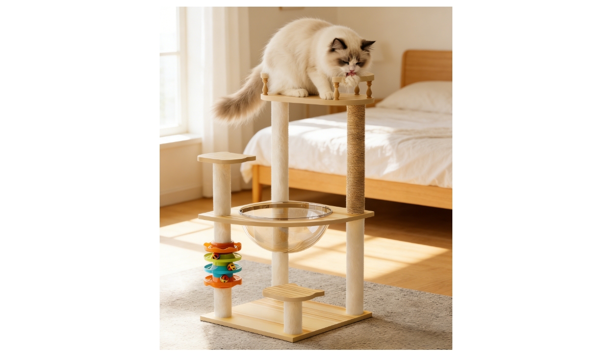 Click here for Zeus & Ruta 32.2 in. Modern Cat Tree Tower With Si... prices
