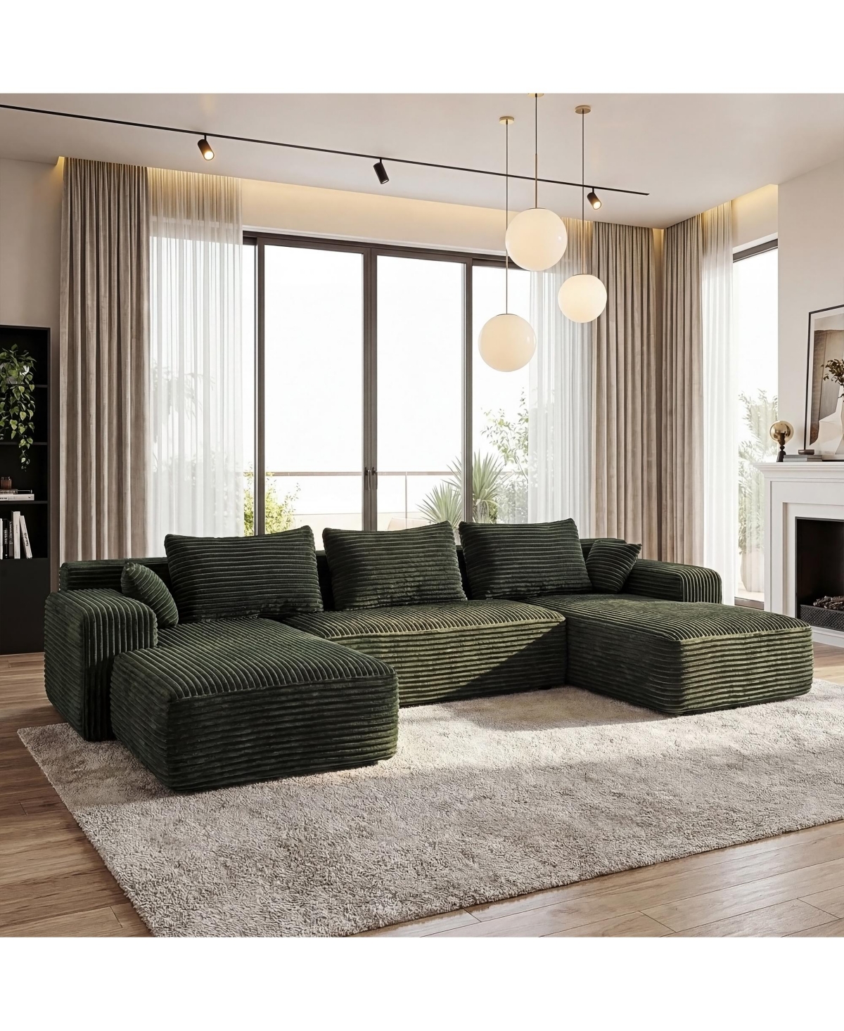 Click here for Homsee 3-Piece U-Shaped Sectional Sofa Set With Pi... prices