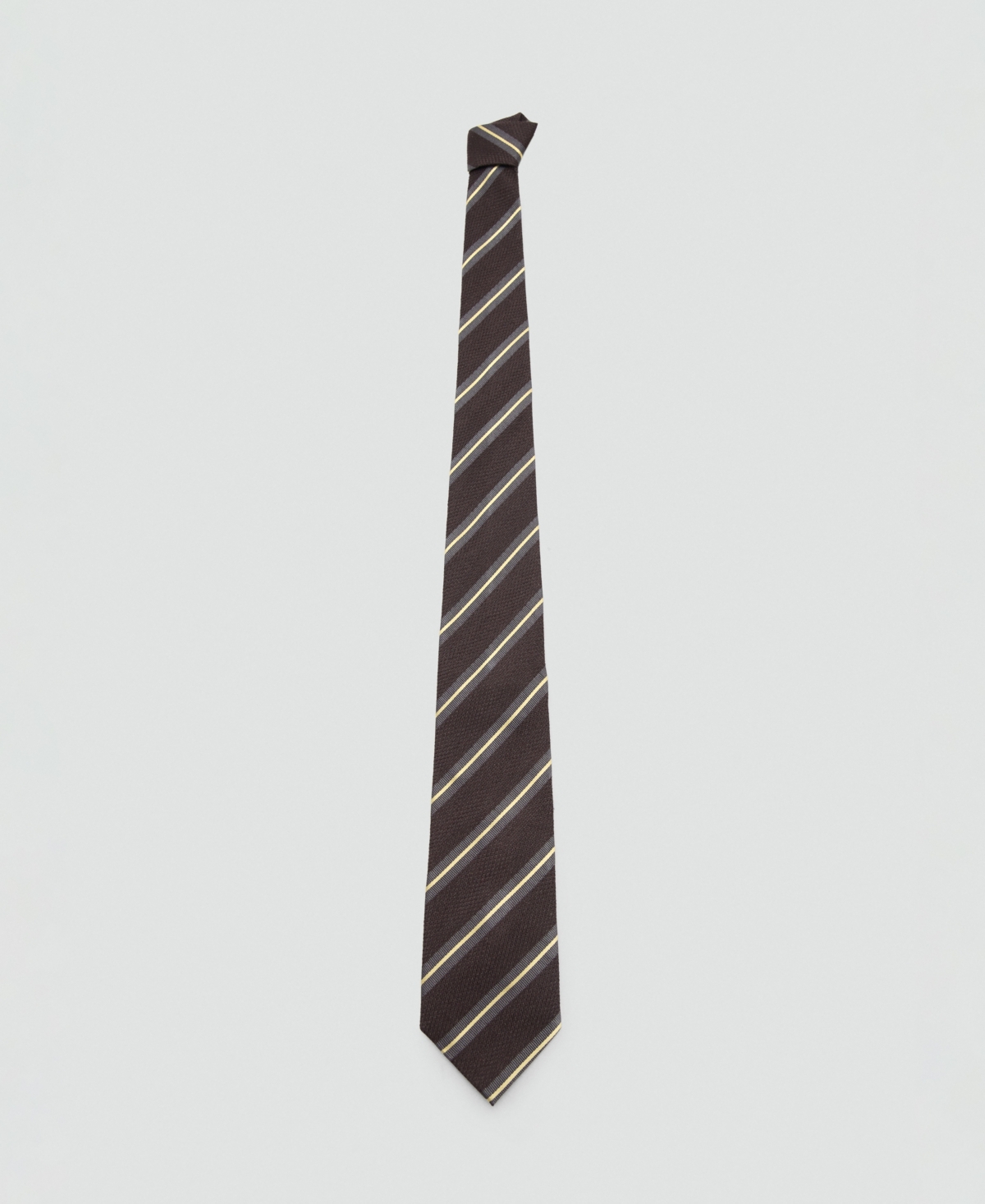 Click here for Mango Mens Combined Stripes Tie - Brown prices