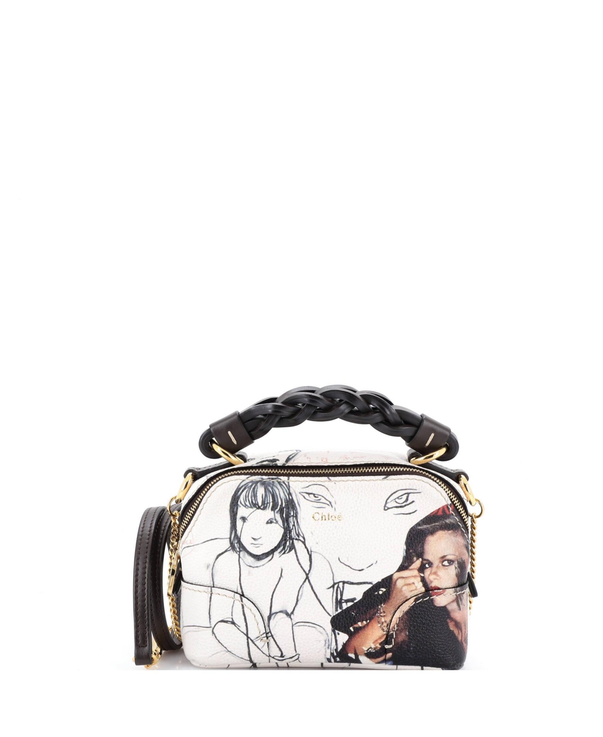 Click here for Pre-Owned Chloe Mini Daria Chain Bag Print Leather... prices