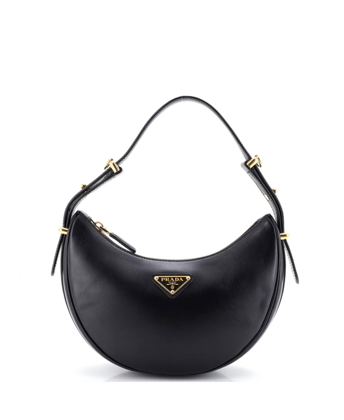Click here for Pre-Owned Prada Small Arque Half Moon Hobo Leather... prices